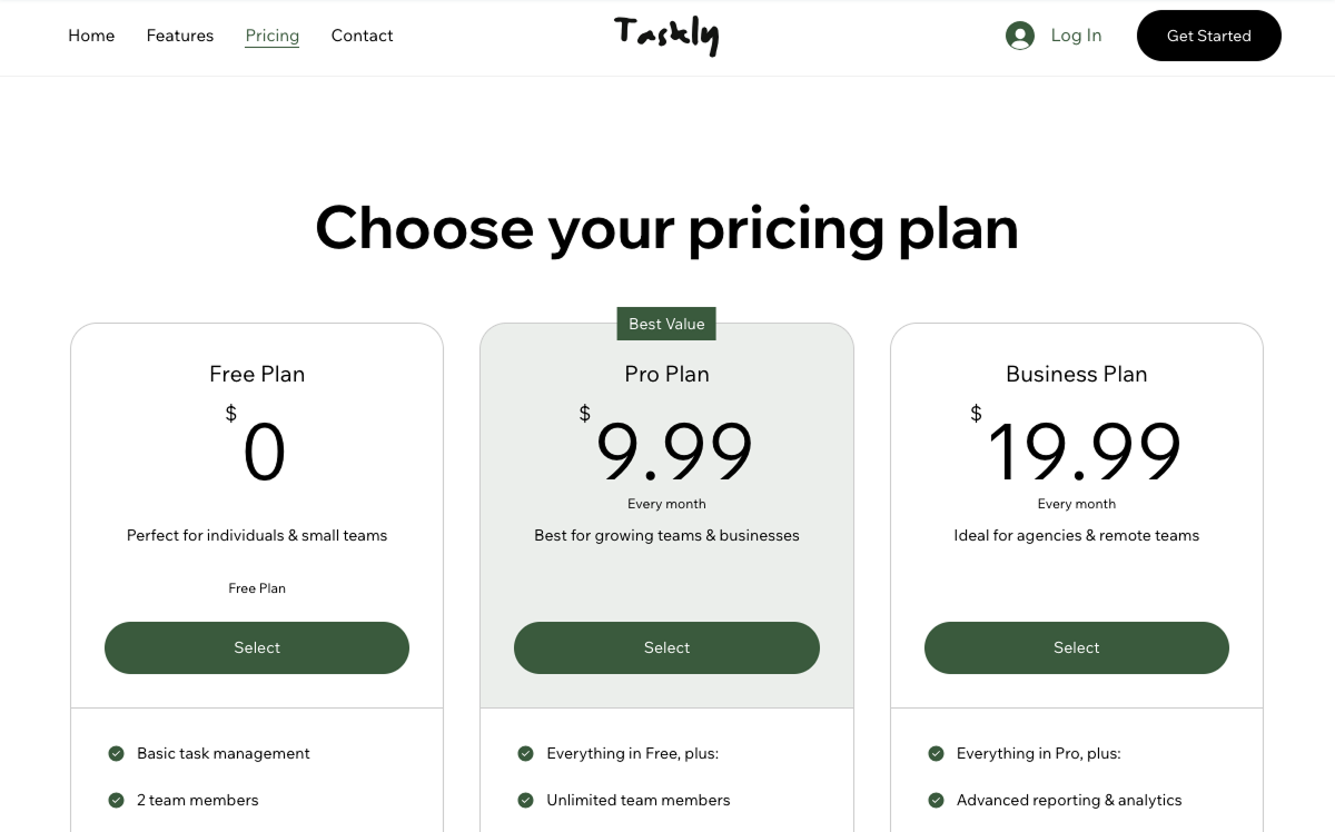 Taskly SaaS Startup | Wix Marketplace | Wix.com